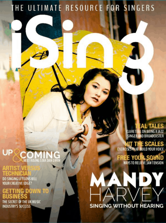 Mandy Harvey Featured On The Cover of iSing Magazine - Ed Keane Associates